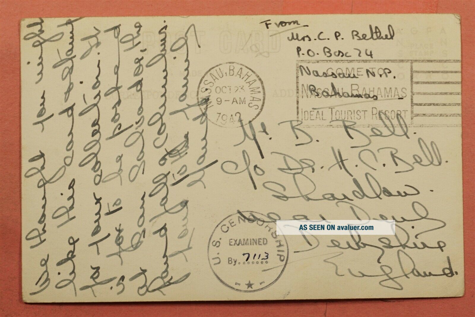 1942 BAHAMAS FDC 116 BLOCK LANDFALL OF COLUMBUS OVERPRINT POSTCARD WWII ...