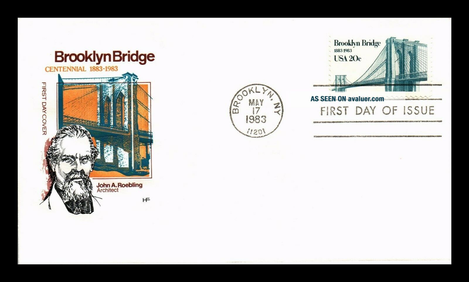 DR JIM STAMPS US BROOKLYN BRIDGE CENTENNIAL HOUSE OF FARNUM FDC COVER ...