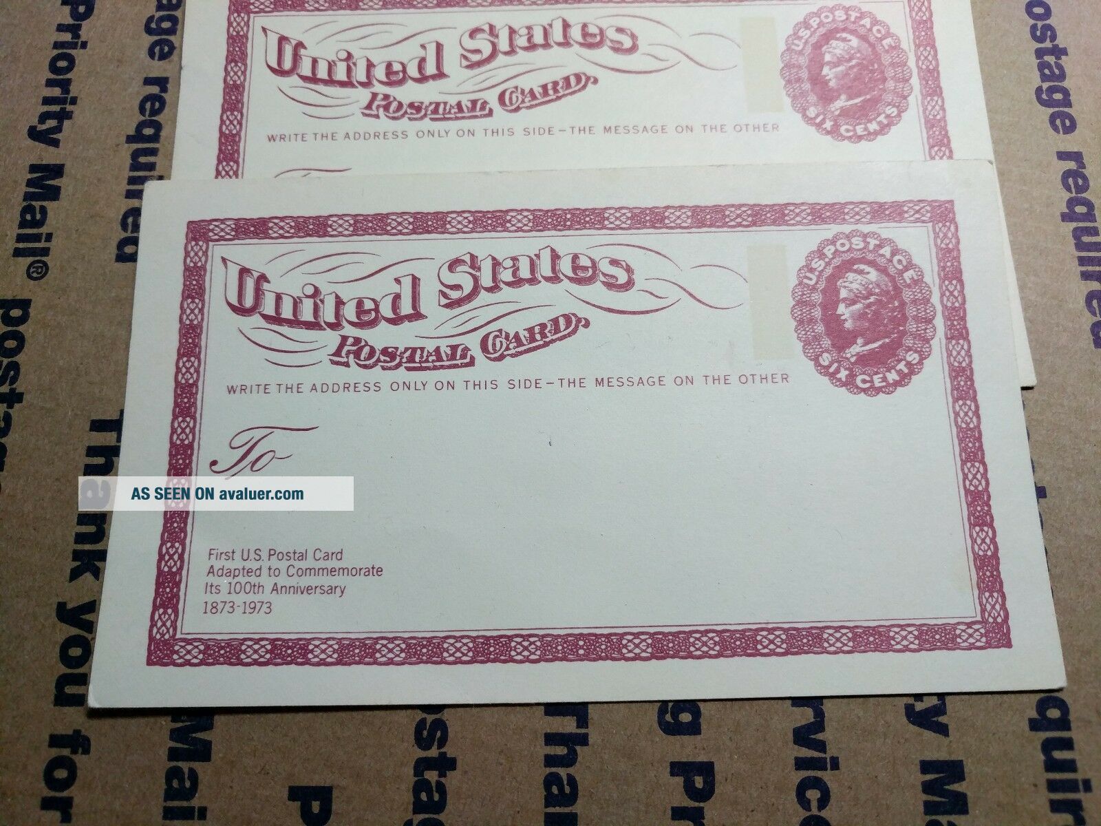 US Postal Card Six Cents 100th Anniversary Commemorative 1873 - 1973 ...