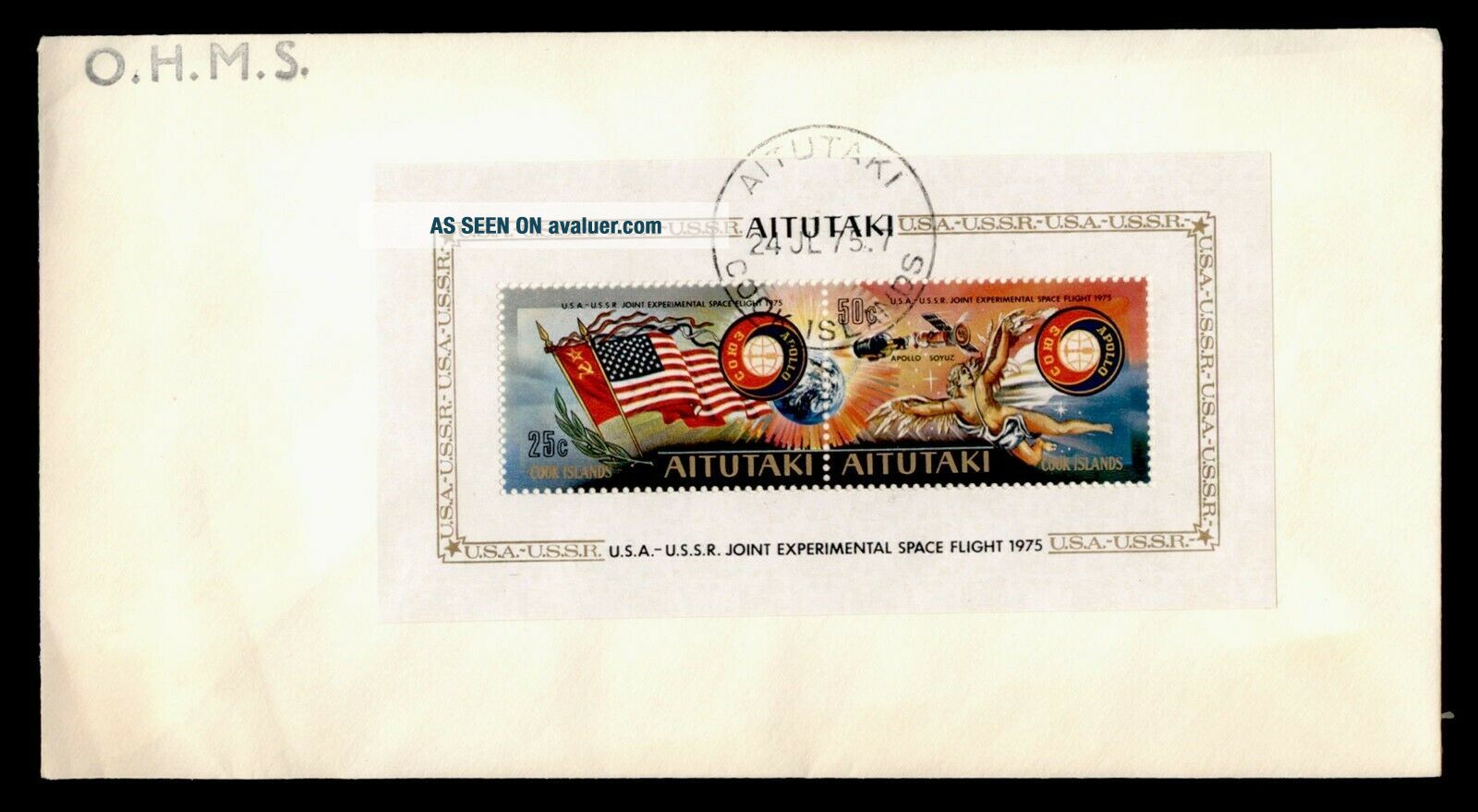 DR WHO 1975 AITUTAKI COOK ISLANDS APOLLO SPACE FLIGHT S/S OHMS C131400 ...