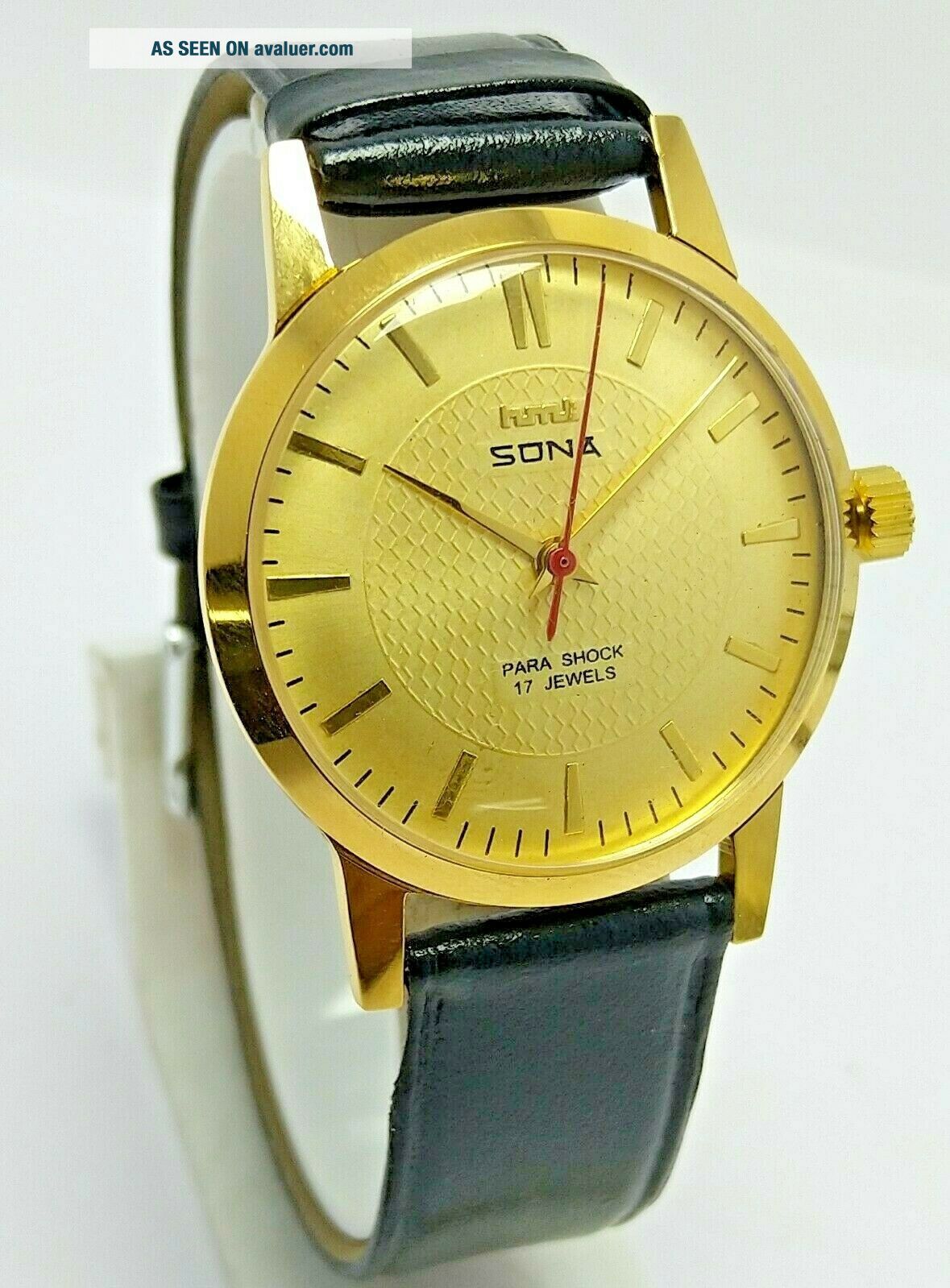 VINTAGE HMT SONA GOLDEN HAND WINDING 17J WRIST WATCH MEN ' S INDIA MADE ...