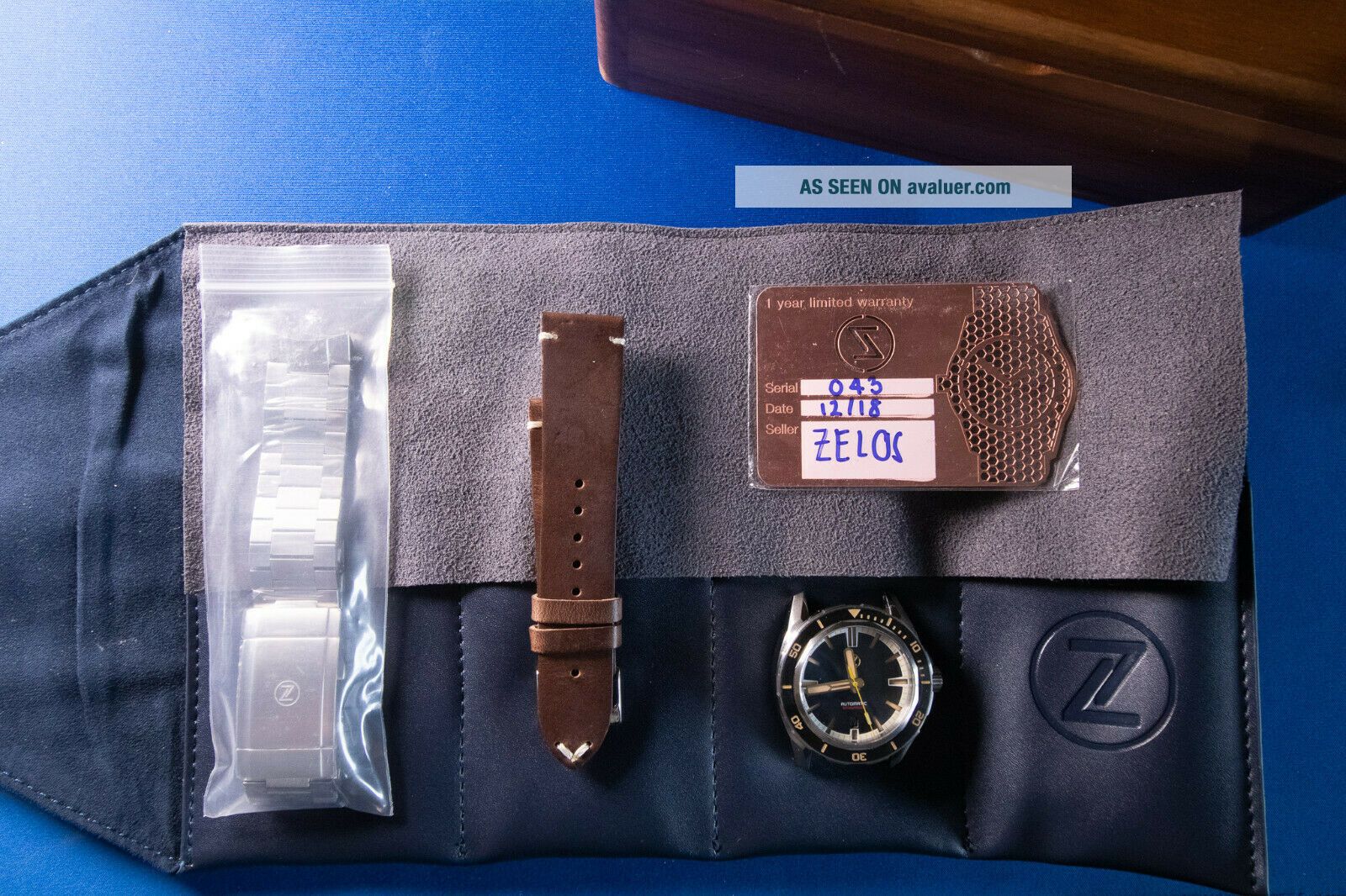 Zelos Swordfish ETA 2892 Swiss Movement - Black Sand W/ Strap Kit ...