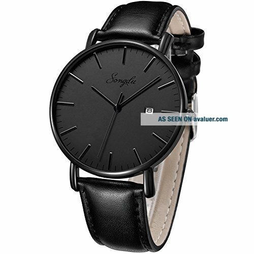 SONGDU Men ' S Ultra - Thin Quartz Analog Date Wrist Watch With Black ...