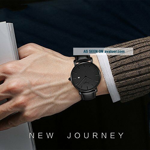 SONGDU Men ' S Ultra - Thin Quartz Analog Date Wrist Watch With Black ...