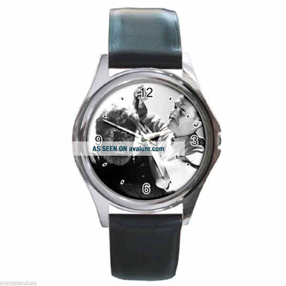 LON CHANEY JACK PIERCE THE WOLFMAN Round Silver Metal Watch Leather ...