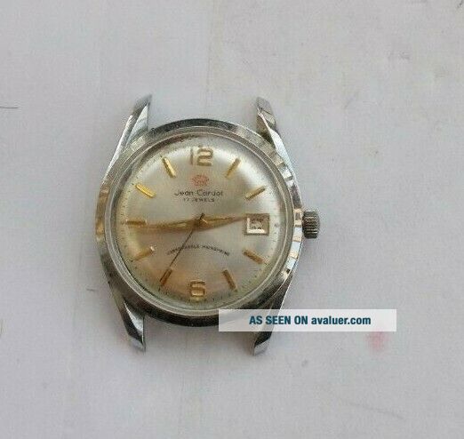 RARE Vintage Jean Cardot 17 Jewels Wind Up Men ' S Watch Wristwatch ...
