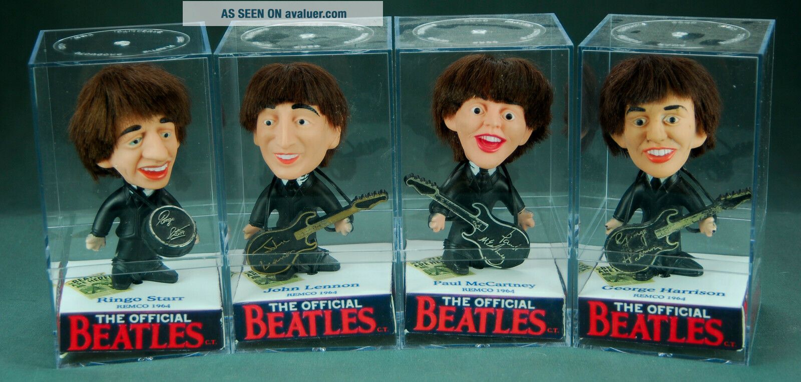 1964 The Beatles Soft Body Remco Seltaeb Dolls With Instruments Plastic ...