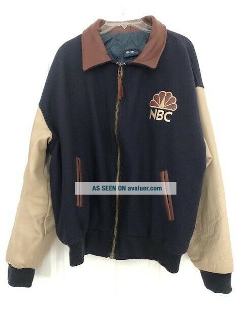 NBC National Broadcasting Company York City Wool / Leather Jacket (XL ...
