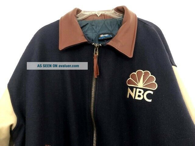 NBC National Broadcasting Company York City Wool / Leather Jacket (XL ...