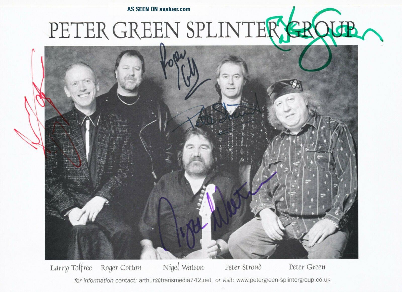 PETER GREEN (Fleetwood Mac) AUTOGRAPH 6x8 Signed Photo (hand Signed ...