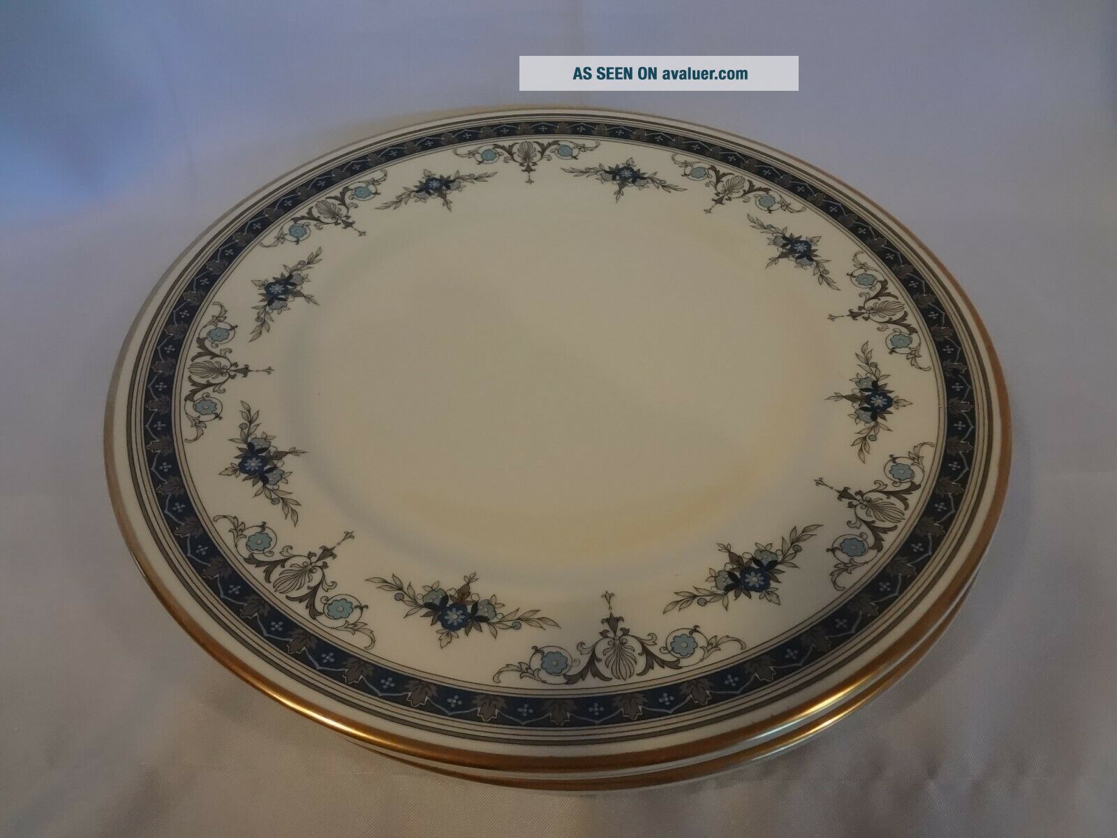 Minton China - Grasmere Blue - Set Of 4 Dinner Plates | #12659479