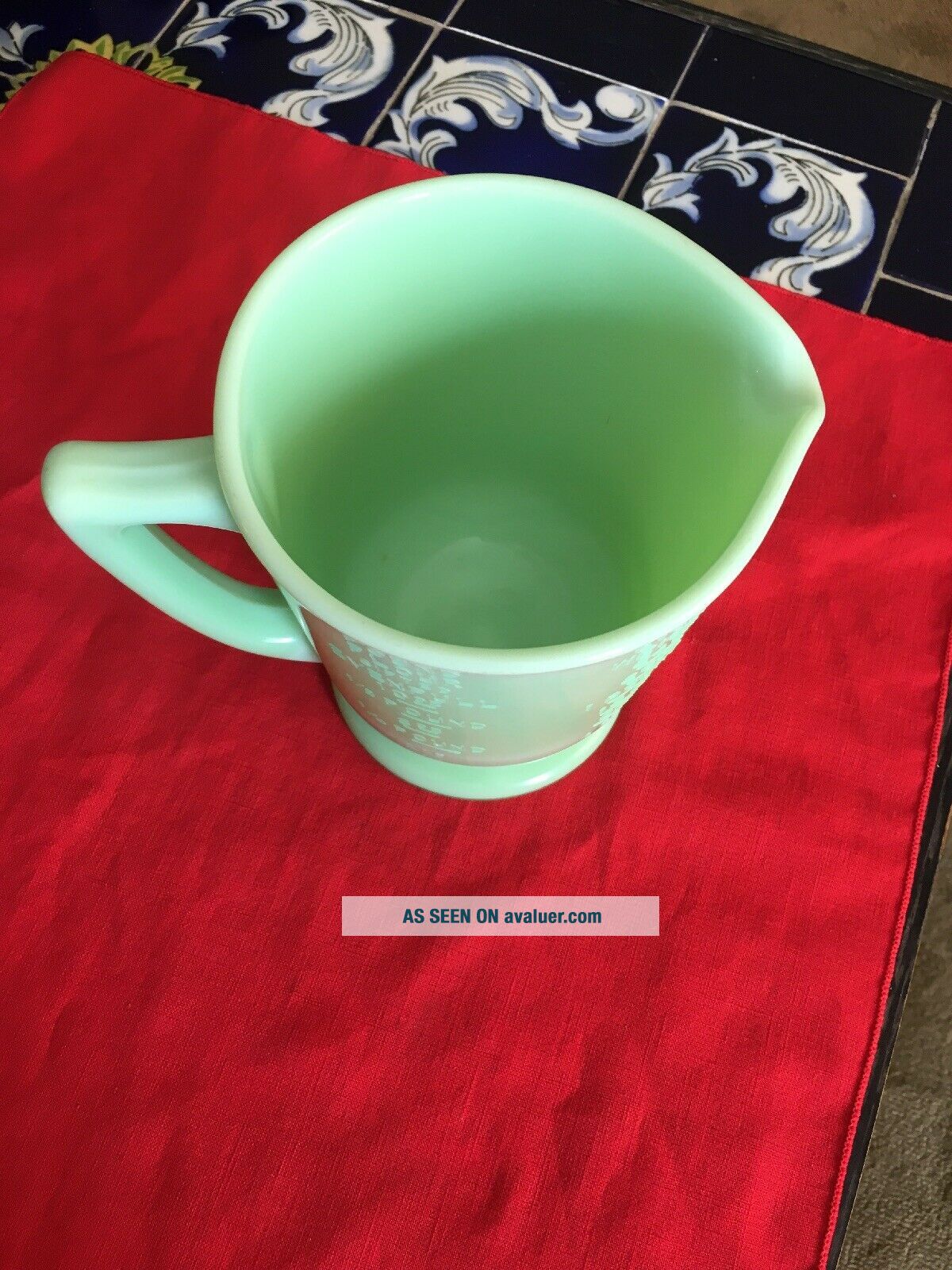 McKee Jadeite Jadite Green 4 Cup Handled Wet Dry Measuring Cup Pitcher ...