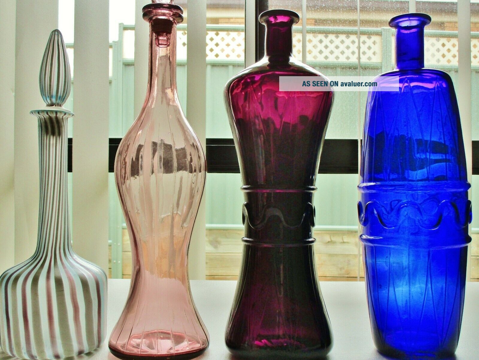 VINTAGE 1960s COBALT BLUE ITALIAN ART GLASS GENIE BOTTLE DECANTER ...