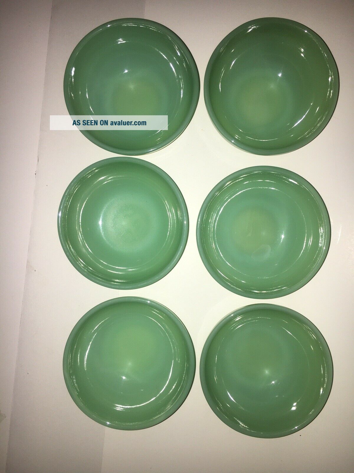 6 Fire King Jadeite Bowls 5” X 2” ALL MARKED: OVEN WARE FIRE KING MADE ...