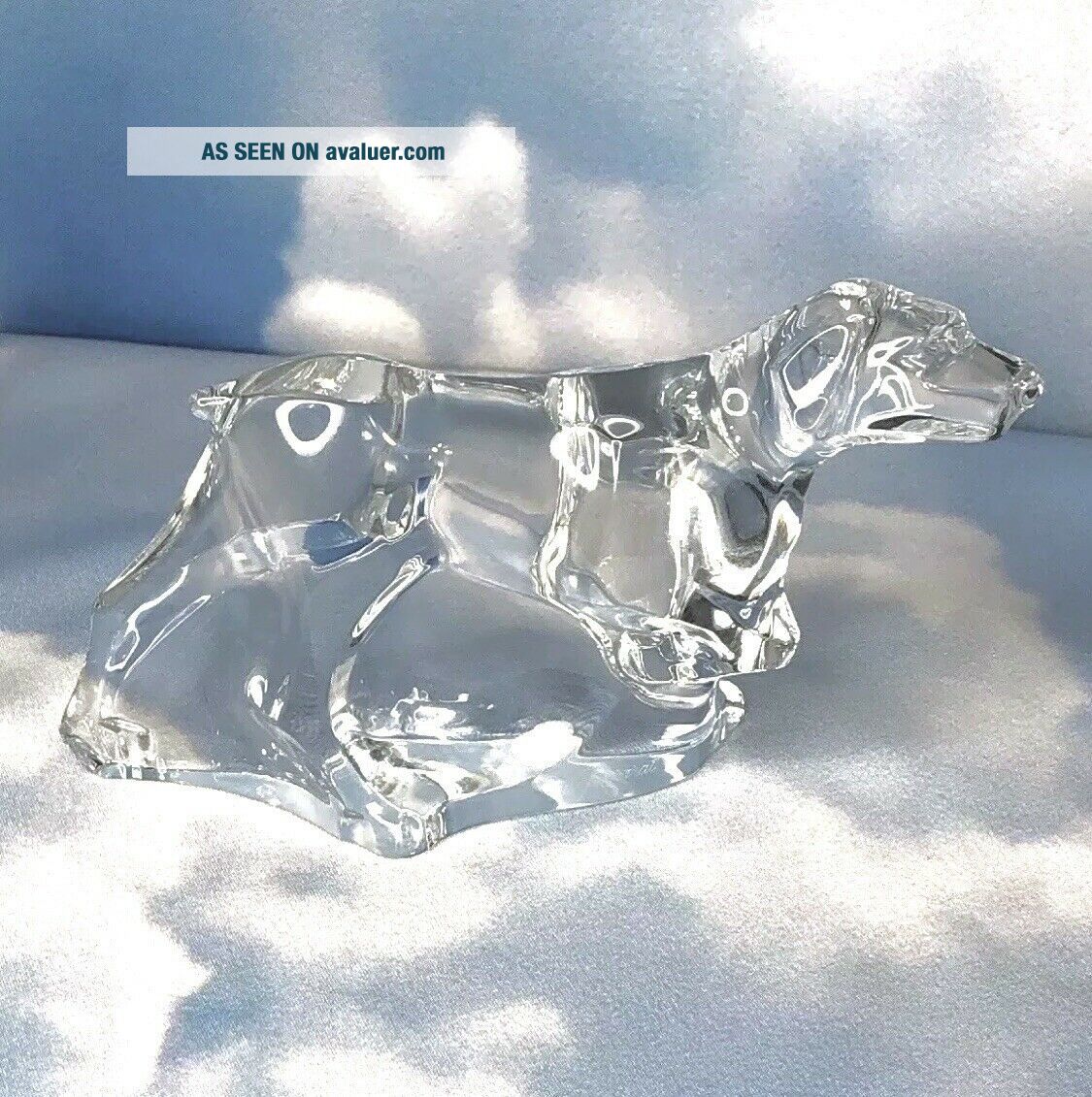 Baccarat Crystal Dog Figurine Pointer Hunting Dogs Breeds Lab Art Glass ...