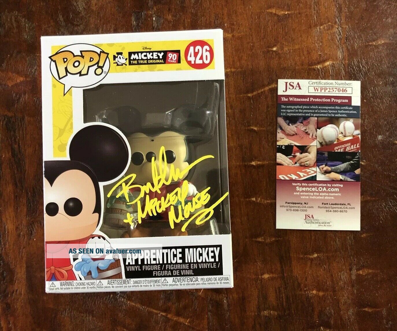 DISNEY BRET IWAN SIGNED APPRENTICE MICKEY MOUSE FUNKO POP 426Y JSA ...