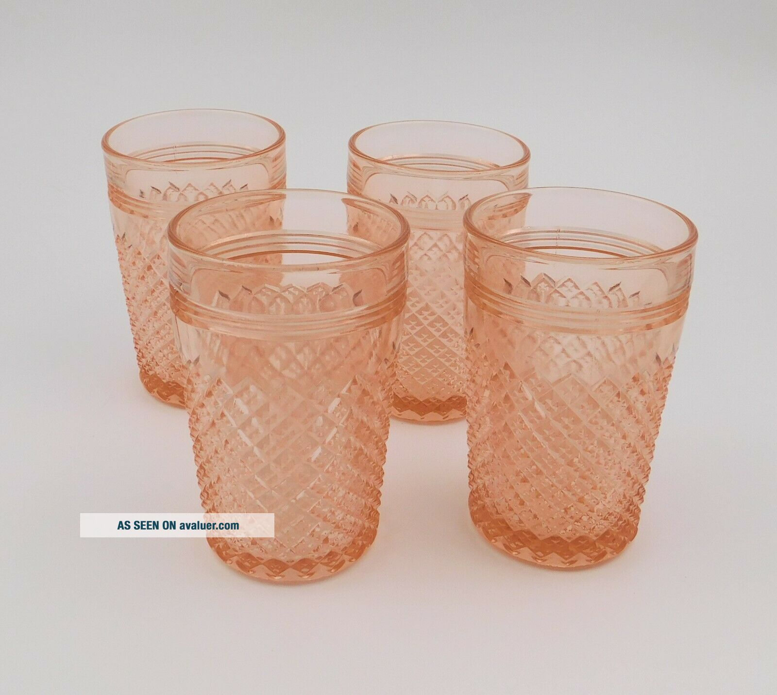 4 Pink - Anchor Hocking, Depression Glass, MISS AMERICA Pattern Flat ...