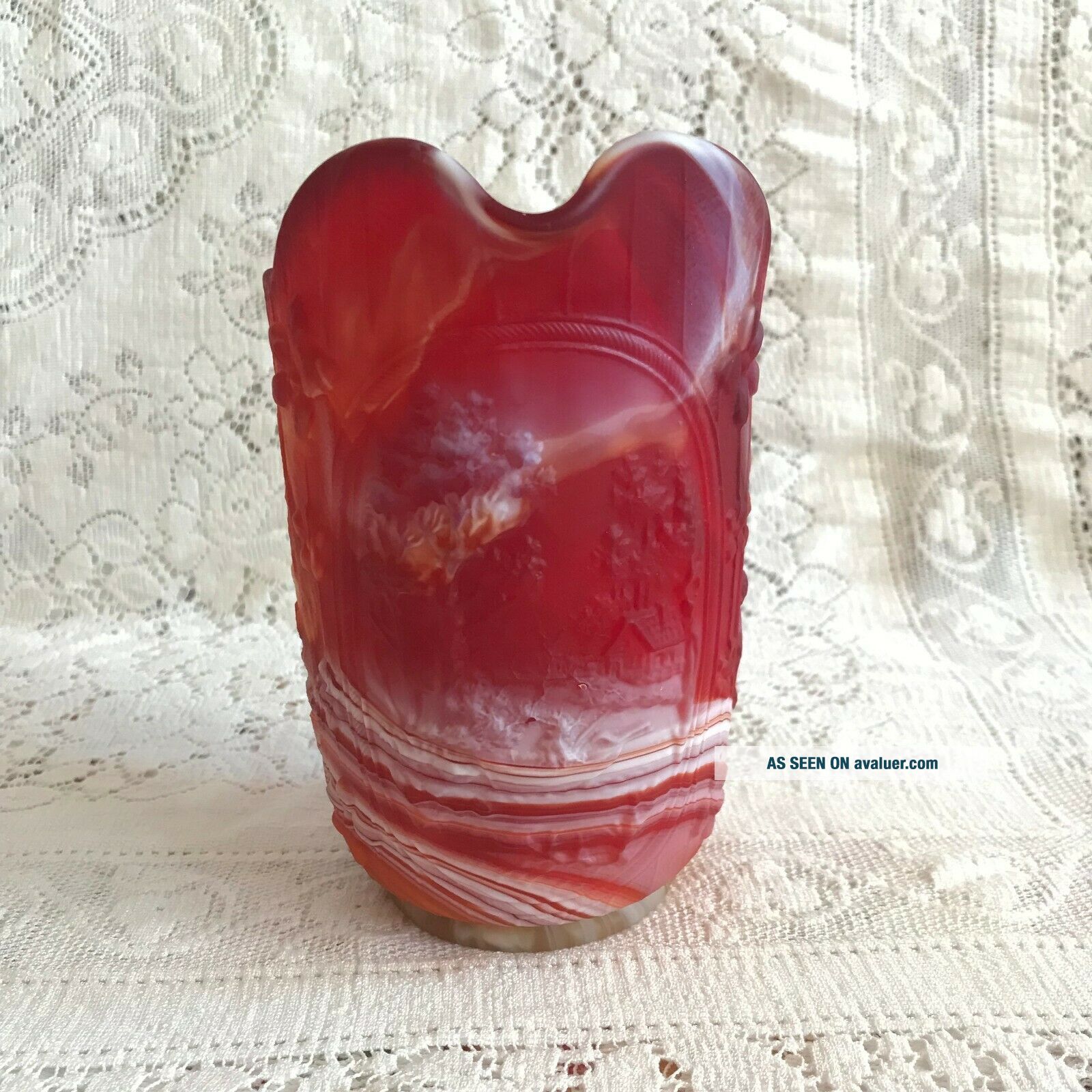 Imperial Red Slag Glass Pitcher With Windmill Pattern | #12812258