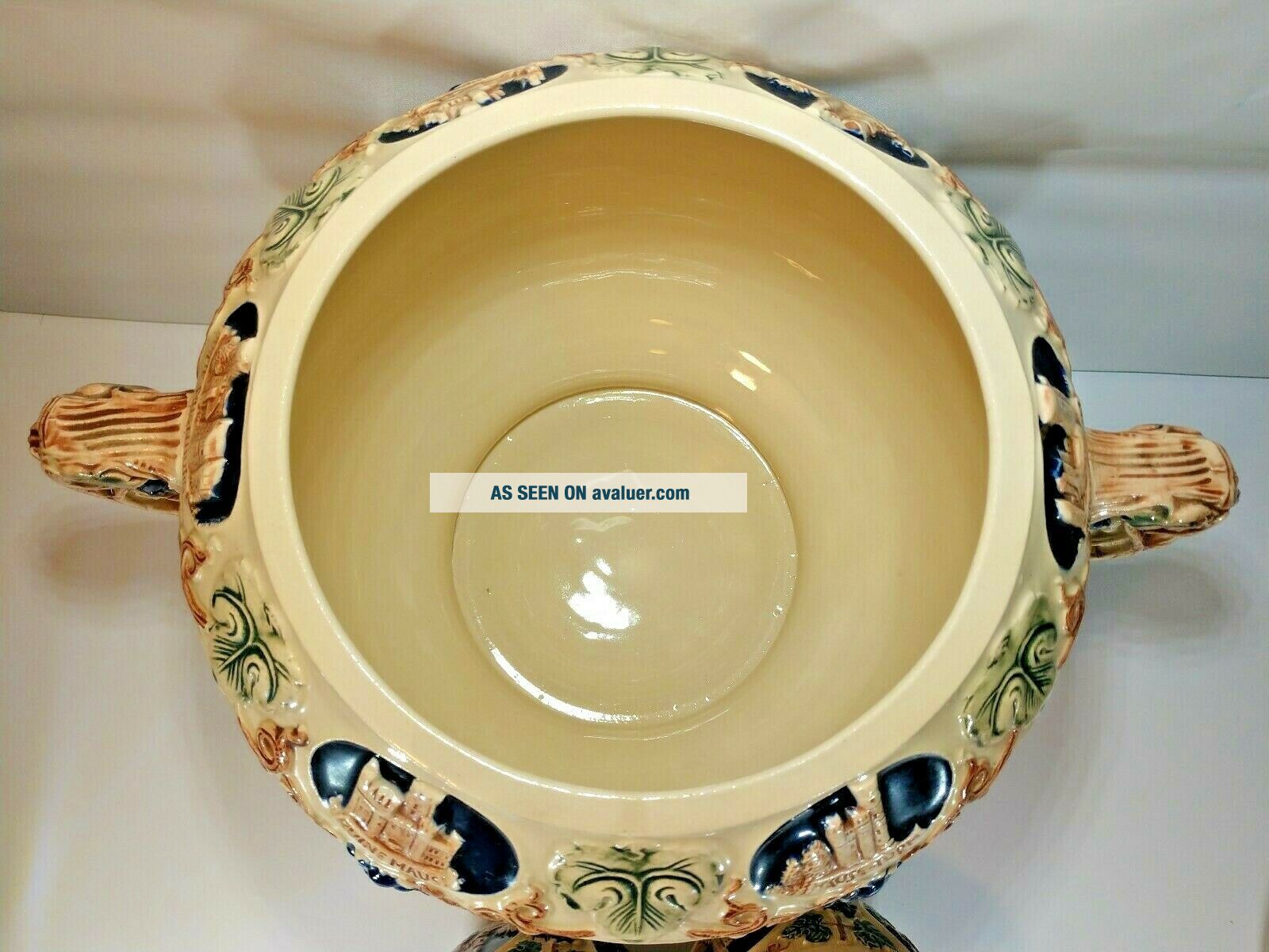 VINTAGE Stoneware Germany Ceramic Punch Bowl Set With 4 Matching Cups ...