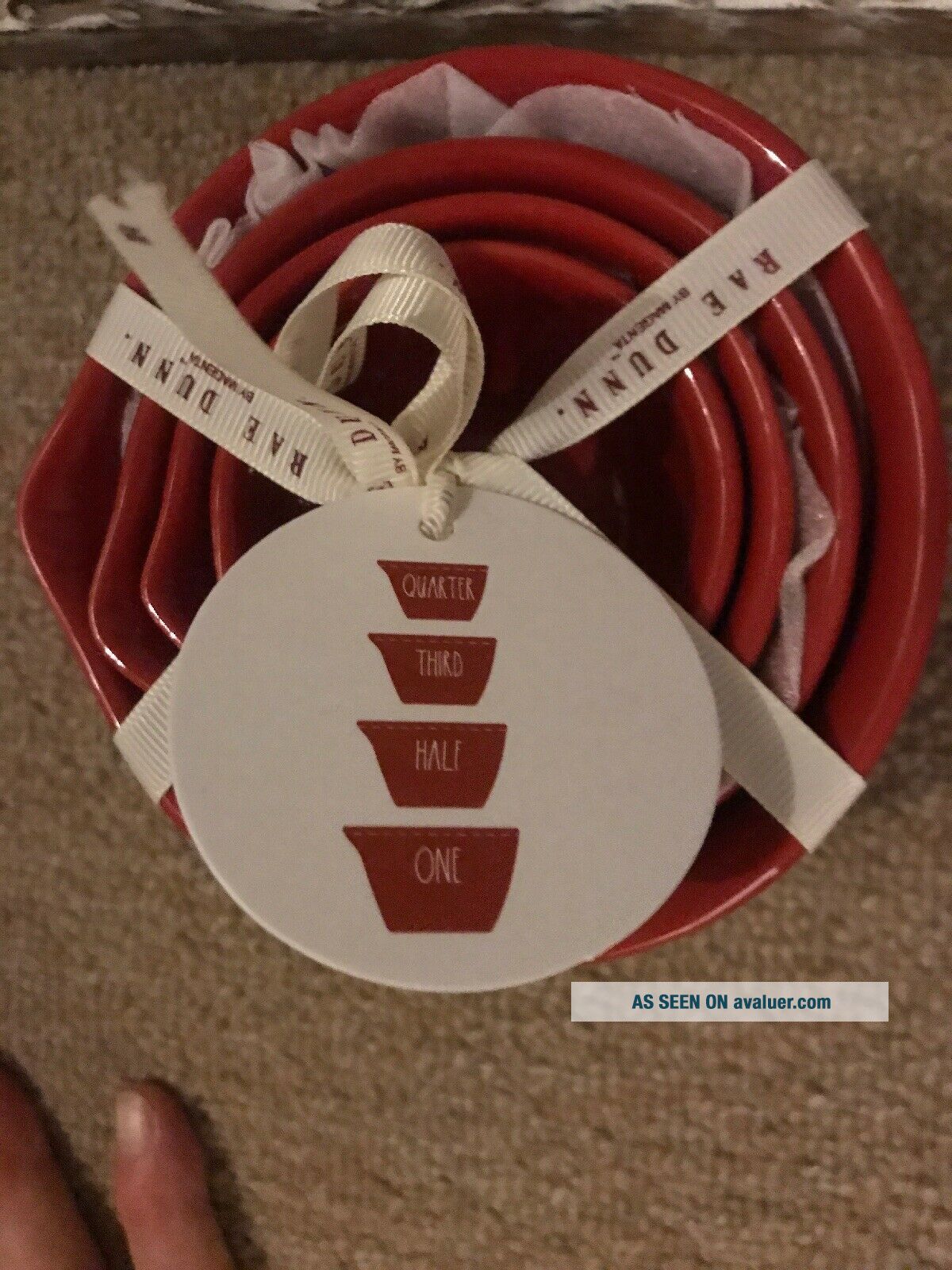 Rae Dunn 2019 Christmas Red Ceramic Measuring Cups (set Of 4) | #12907391