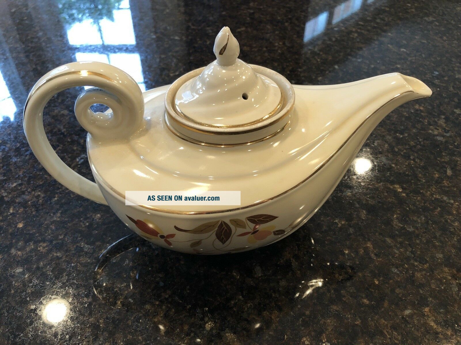 Vintage Hall China Jewel Tea Autumn Leaf Aladdin Teapot With Infuser ...