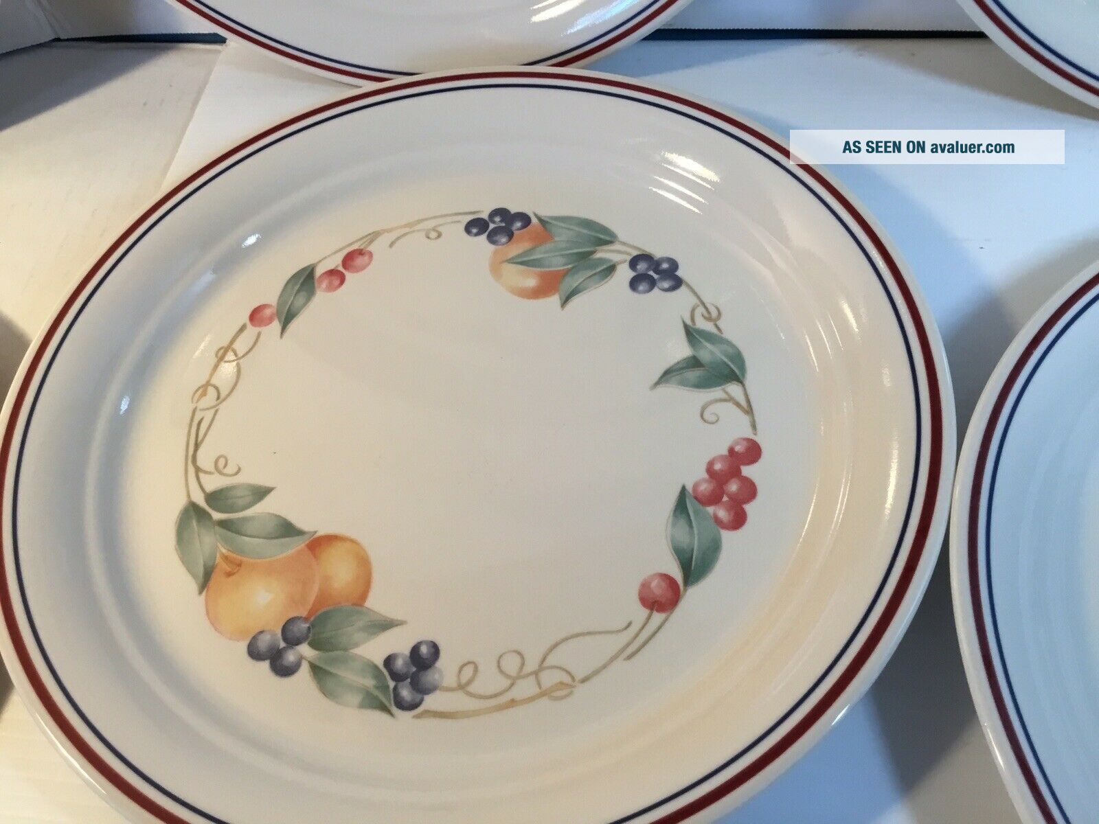 Set Of 6 Corelle Corning Ware Abundance Fruit Dinner Plates ...