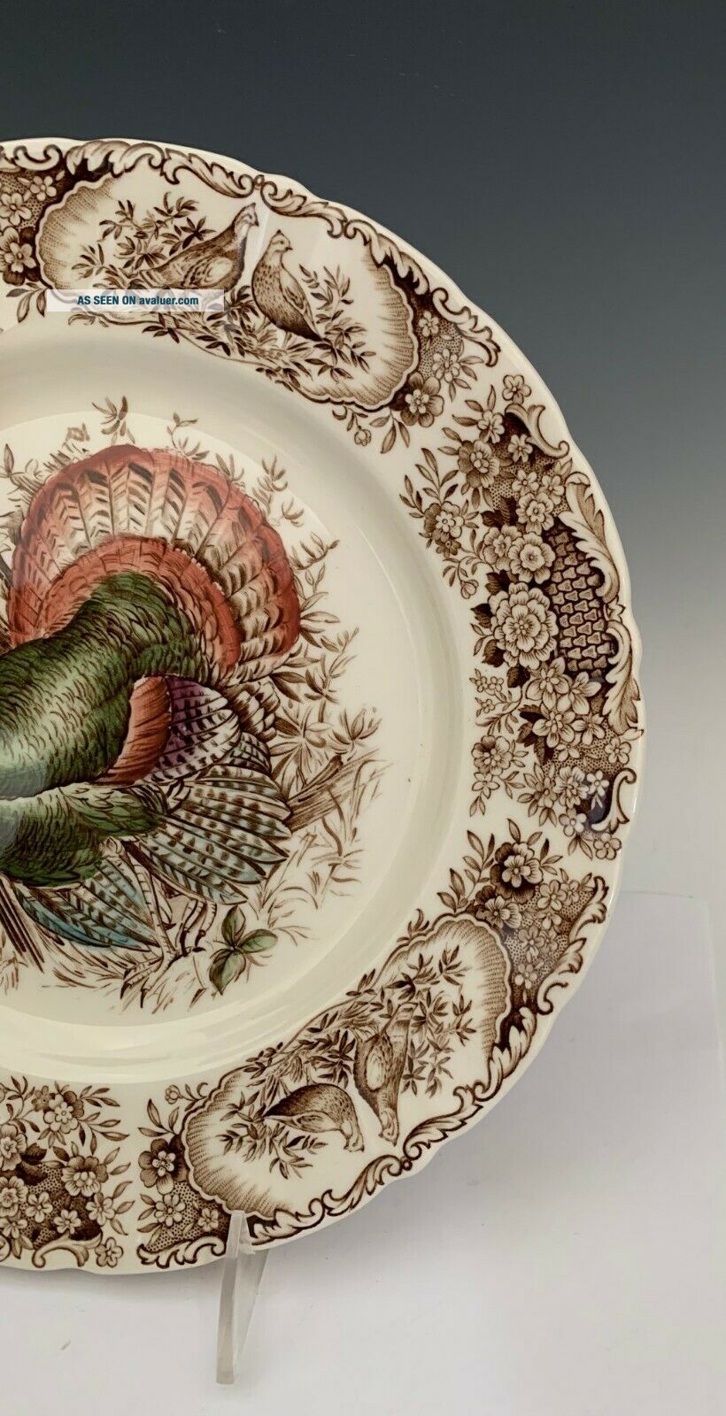 Johnson Brothers Native American Windsor Ware Wild Turkeys Dinner Plate ...