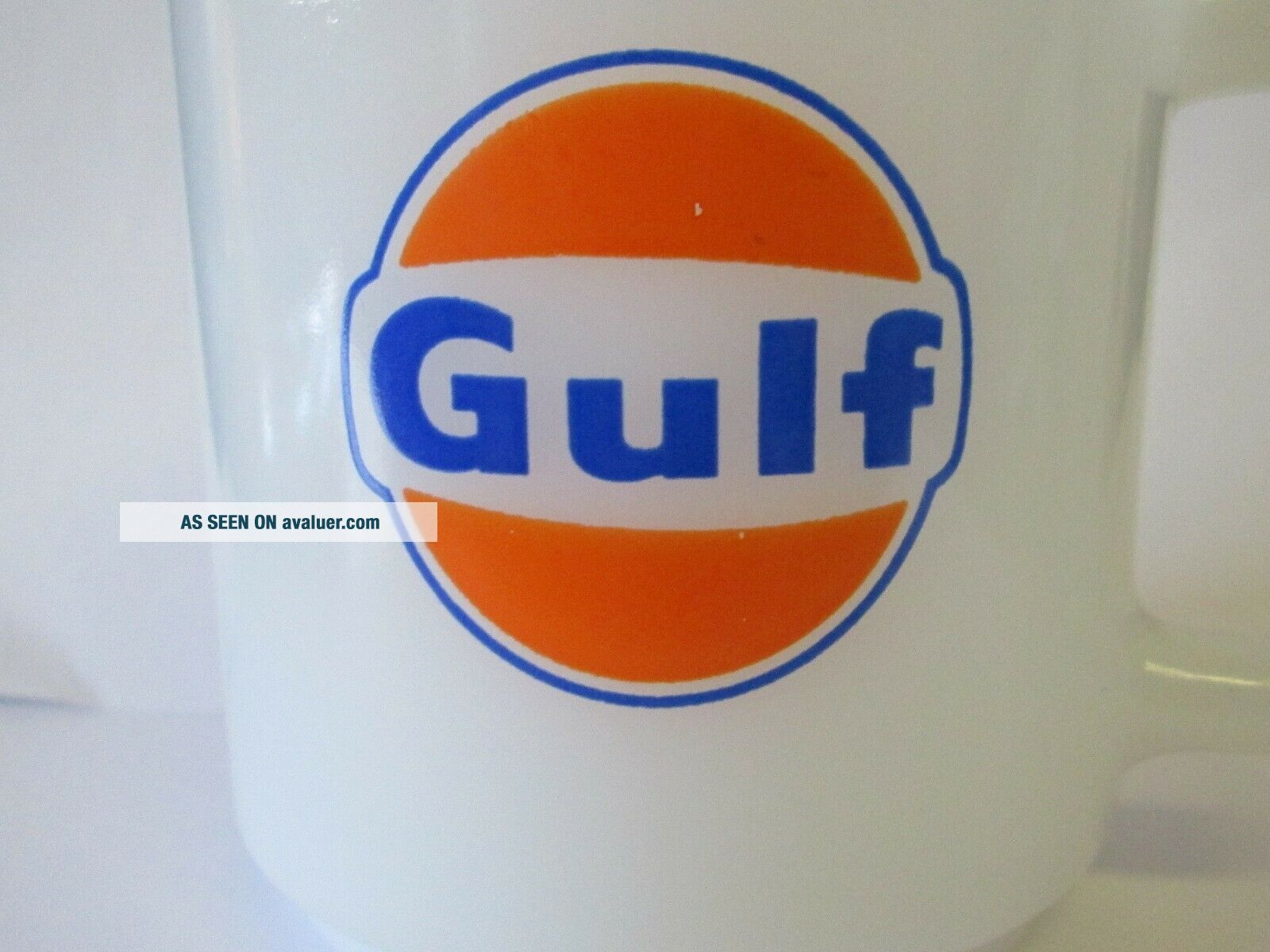 VINTAGE GLASBAKE GULF OIL GAS ADVERTISING MUG EDMONTON ALBERTA | #13026108