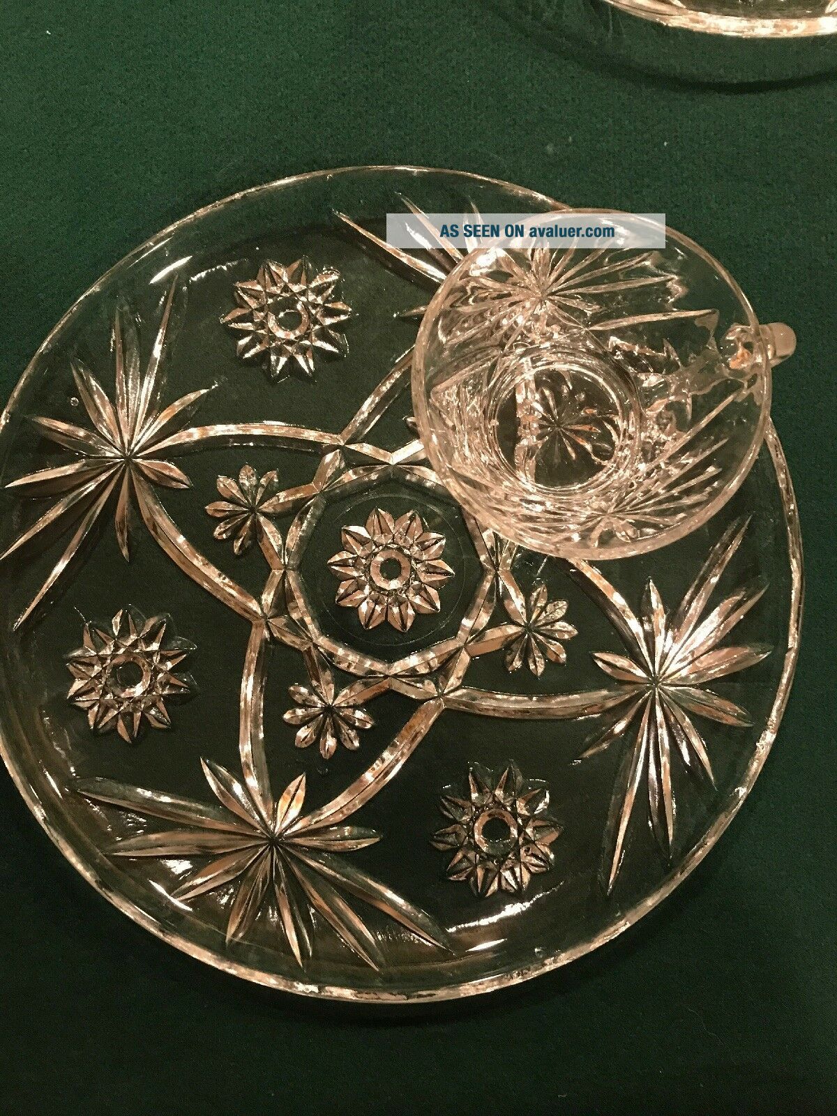 Vtg. Anchor Hocking Early American Prescut 8 Pc Snack Set | #13045085