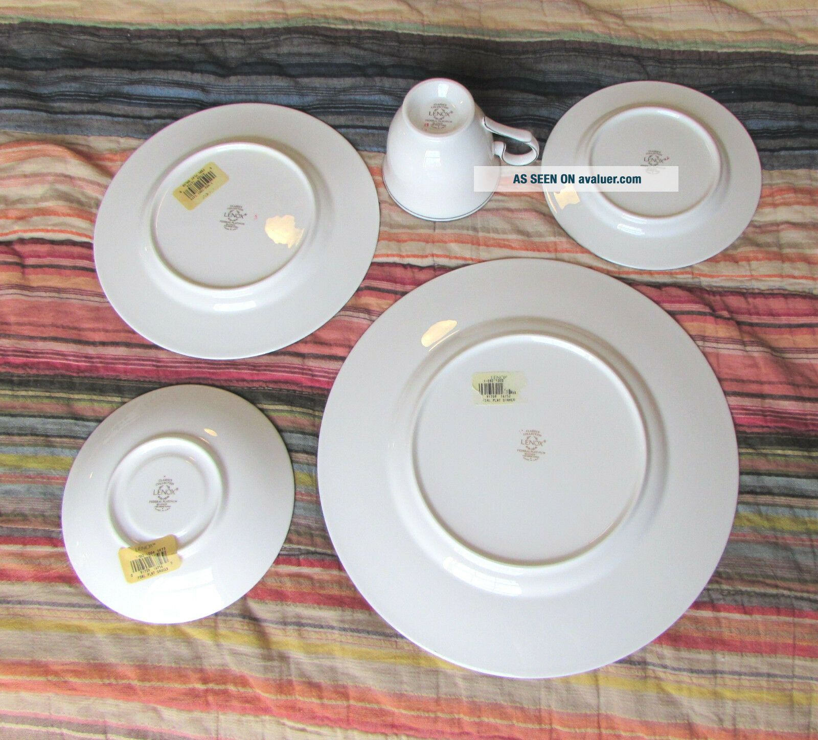 Lenox Federal Platinum 5 - Piece Place Setting Bone China For One ...