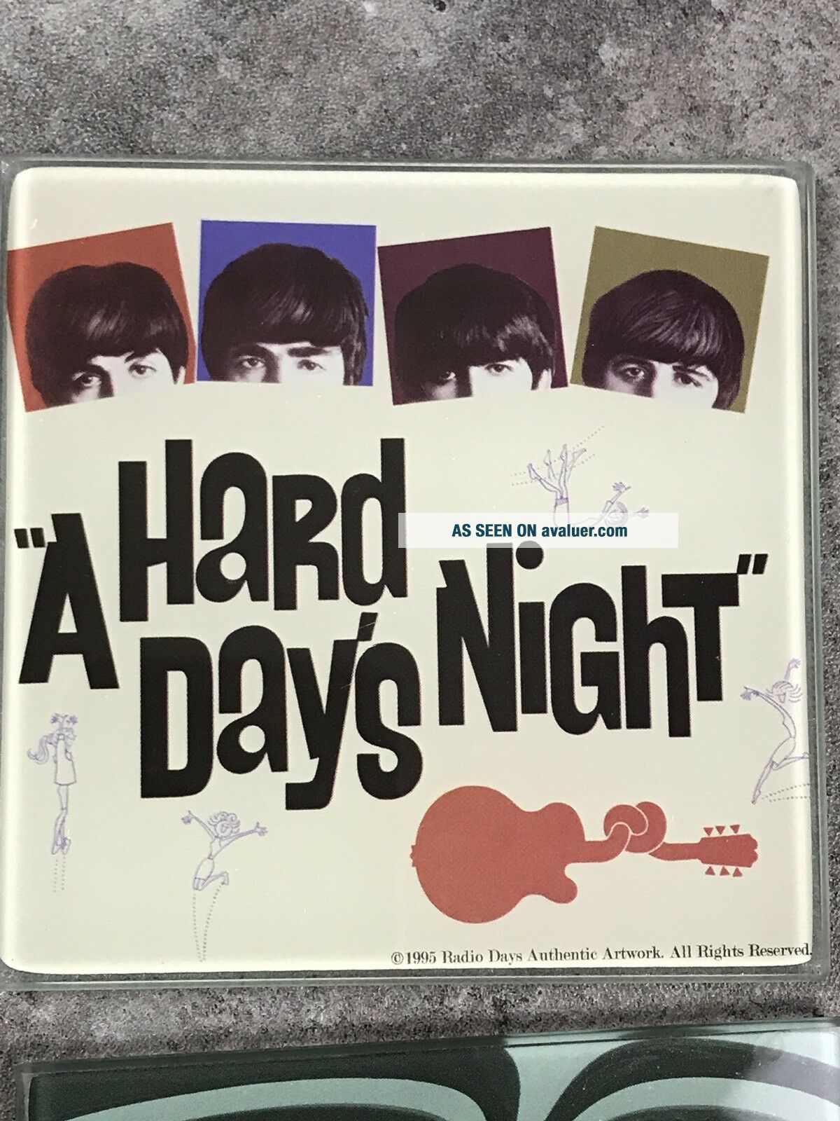 The Beatles Set Of 4 Album Cover Coasters Glass Abbey Road Sgt Peppers ...
