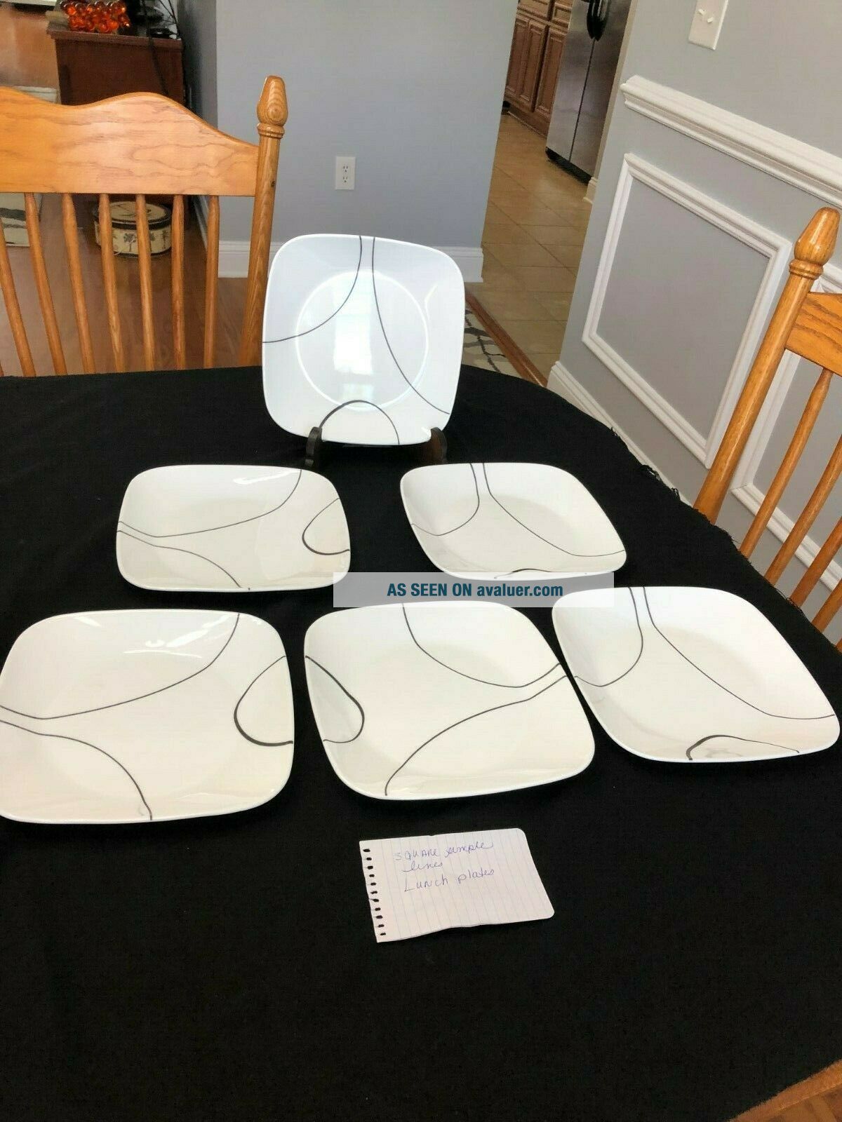 Set Of 6 Corelle Dishes Simple Lines Vitrelle 9 " Square Luncheon ...