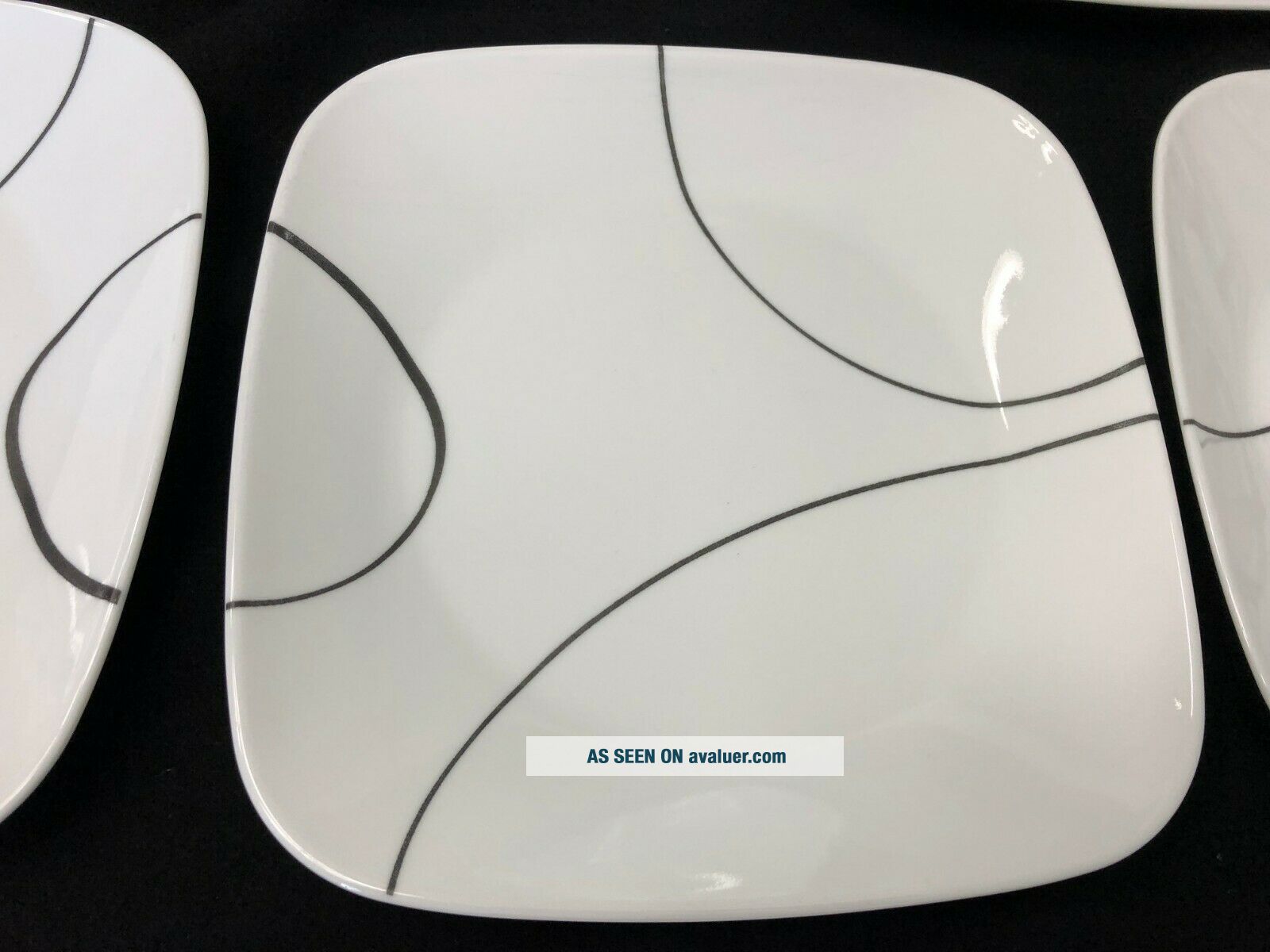Set Of 6 Corelle Dishes Simple Lines Vitrelle 9 " Square Luncheon ...