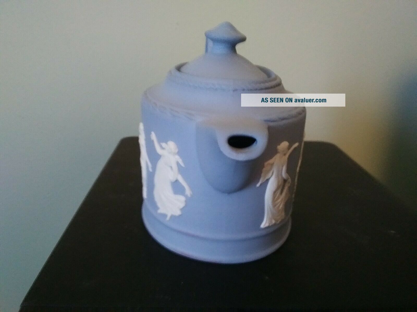 Wedgwood Jasper Ware Dancing Hours Blue Mini Teapot | #13146145