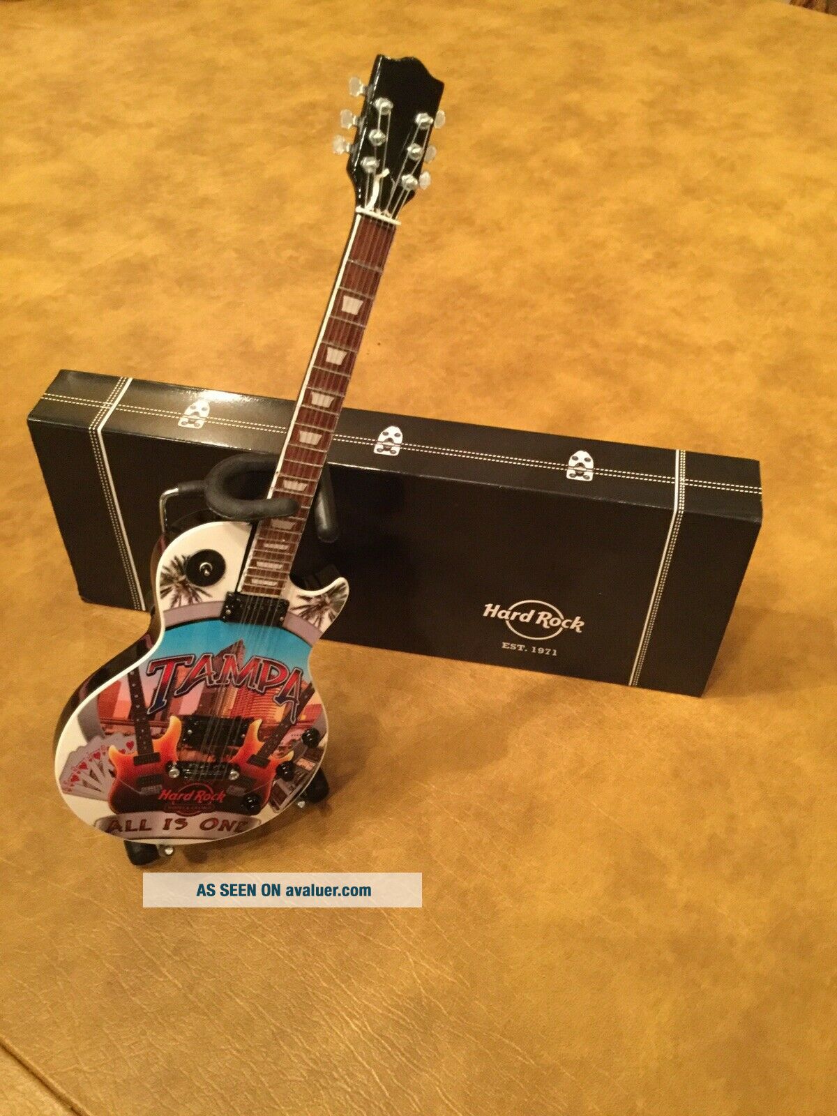 Hard Rock Tampa Mini City Guitar Collectable With Display Stand | #13037061