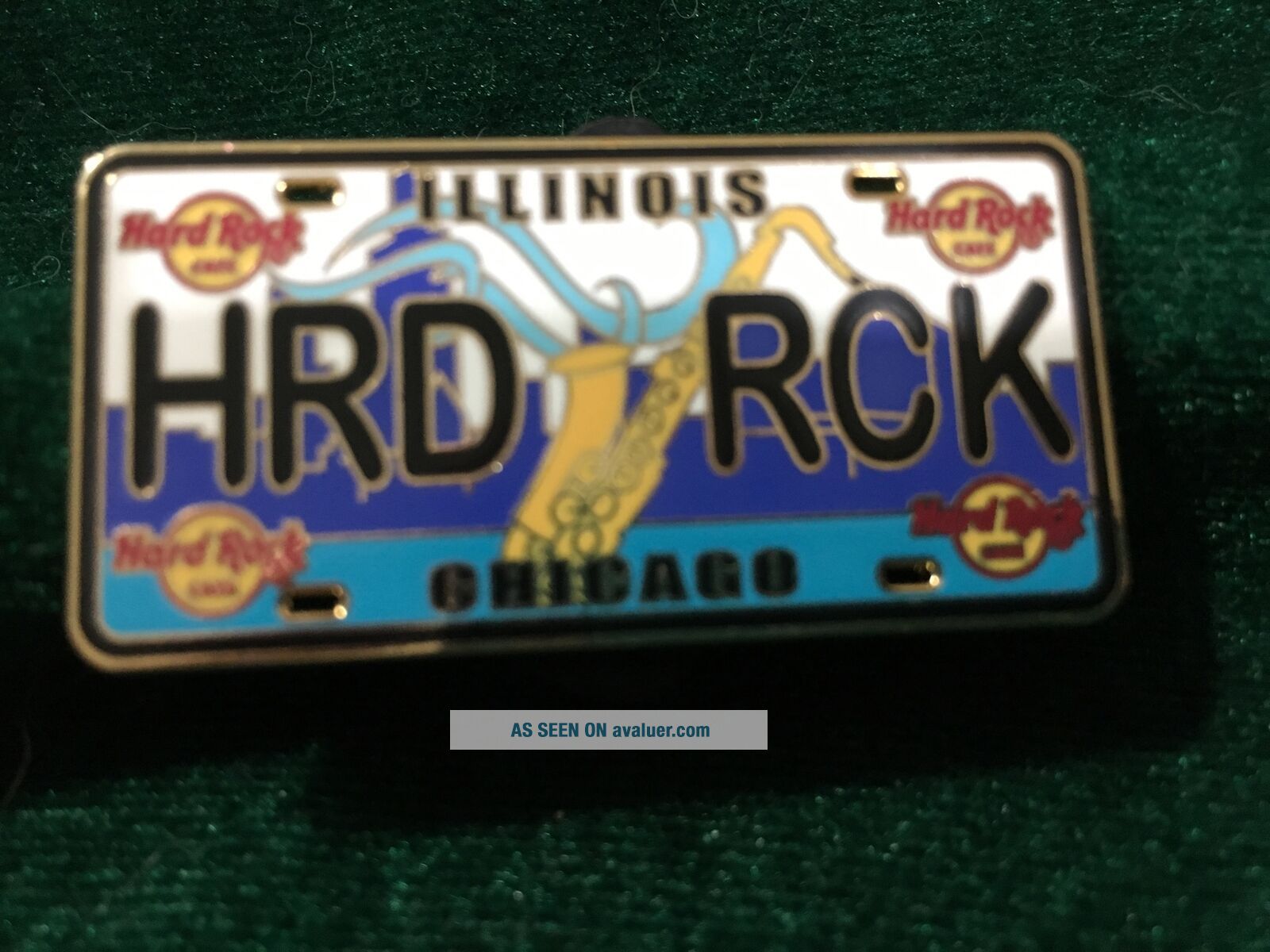 Hard Rock Cafe Pin Chicago Illinois License Plate W Chicago Skyline W ...