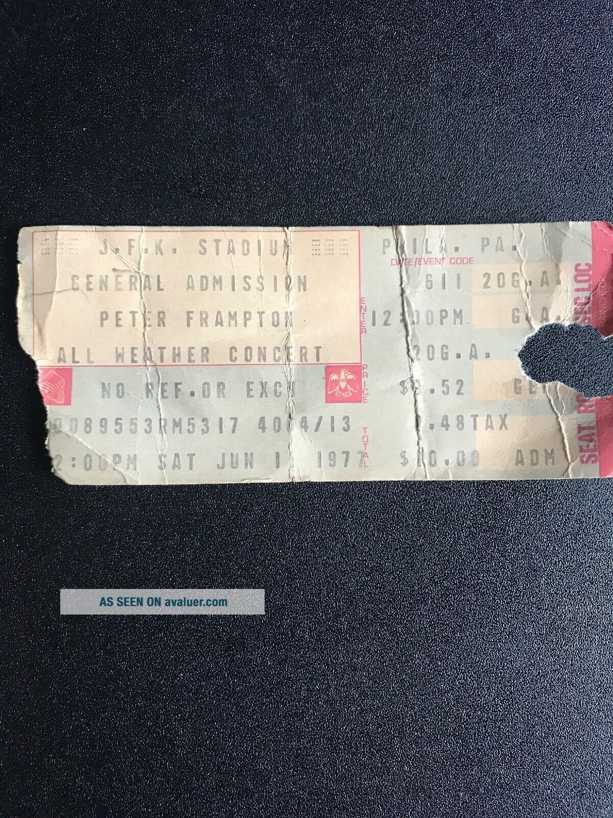 Peter Frampton Ticket Stub June 1, 1977 JFK Stadium Philadelphia Lynyrd ...