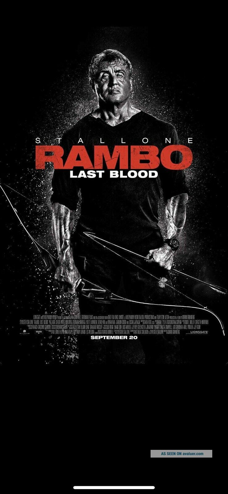RAMBO LAST BLOOD MOVIE POSTER 2 Sided FINAL 27x40 SYLVESTER STALLONE ...