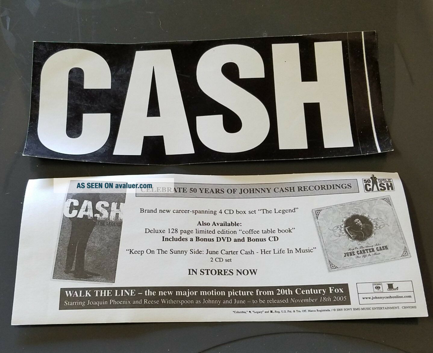 Johnny Cash CASH Bumper STICKER Celebrating 50 Years Of Cash 2005 (2X ...