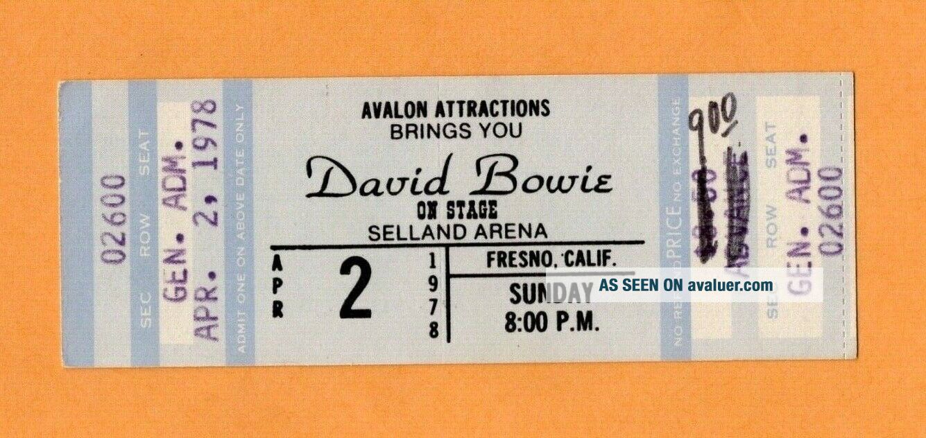 1978 David Bowie Stage Concert Ticket Fresno CA | #13159718