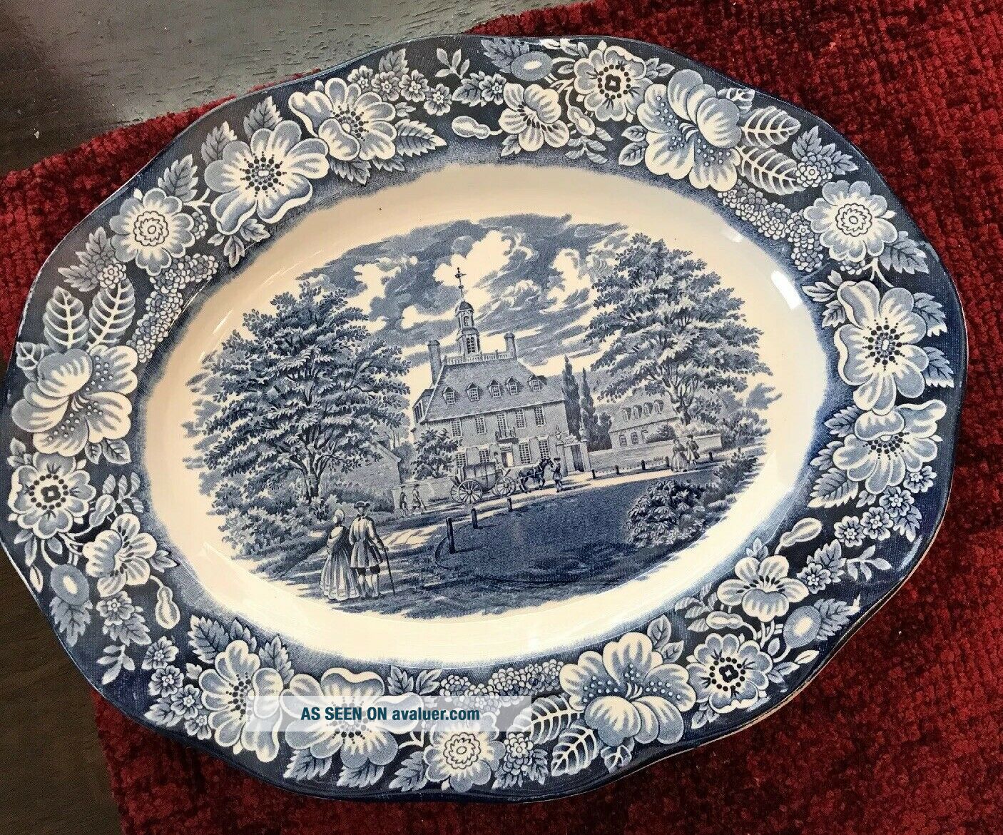 Stafford Liberty Blue Historic Colonial Scenes Oval Platter Of ...