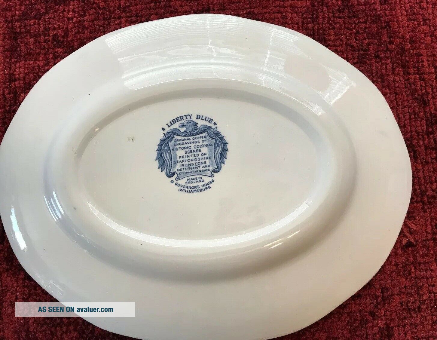 Stafford Liberty Blue Historic Colonial Scenes Oval Platter Of ...
