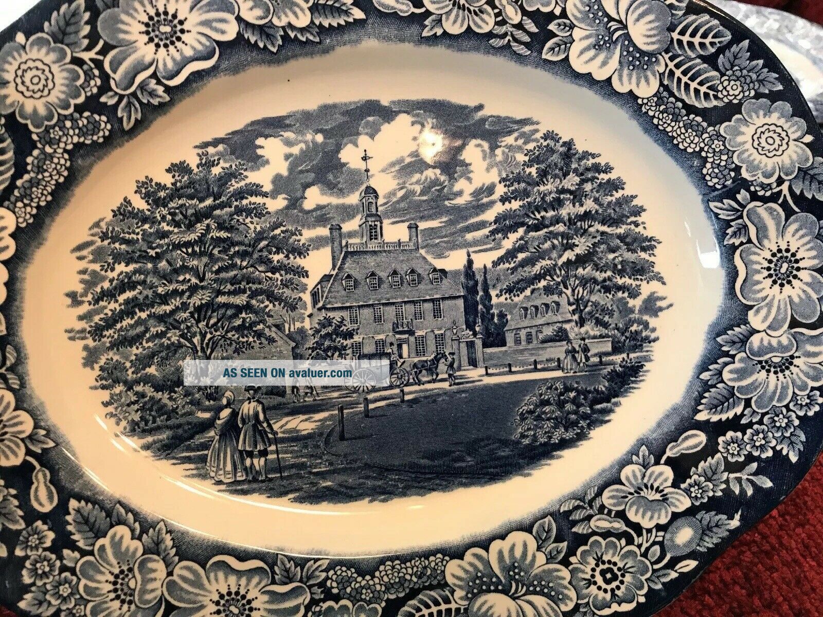 Stafford Liberty Blue Historic Colonial Scenes Oval Platter Of ...