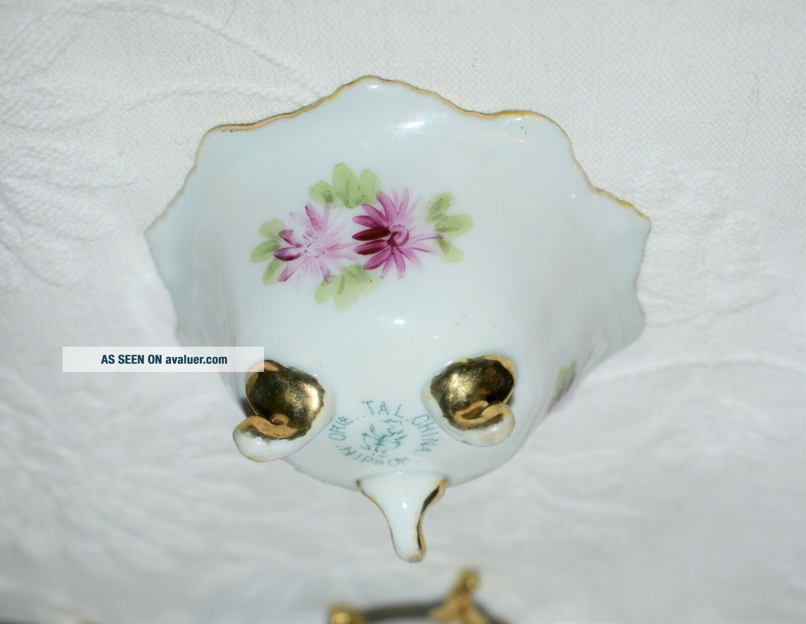 SET Of 8 VINTAGE HAND PAINTED NIPPON ORIENTAL BONE CHINA FOOTED GILTED ...