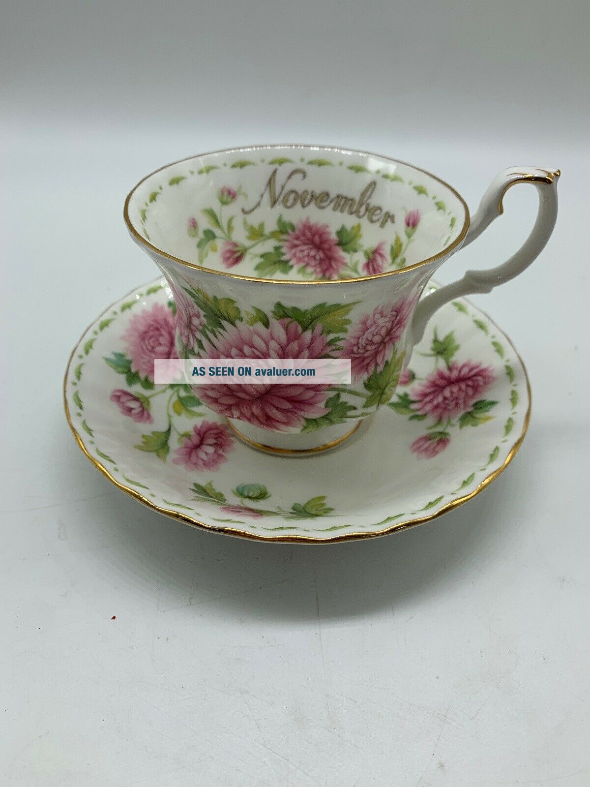 Royal Albert Flower Of The Month November Chrysanthemum Cup And Saucer ...