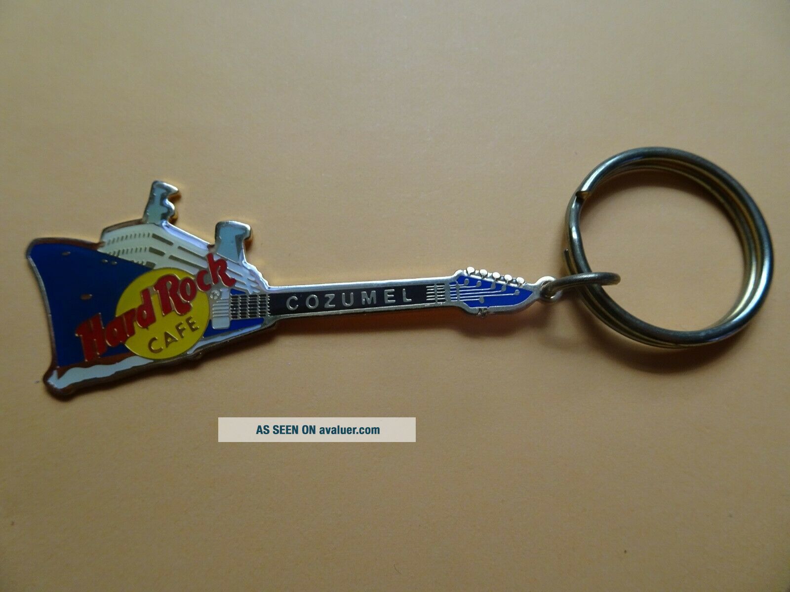 Hard Rock Cafe Cozumel Cruise Ship Guitar Keyring Keychain | #13250397