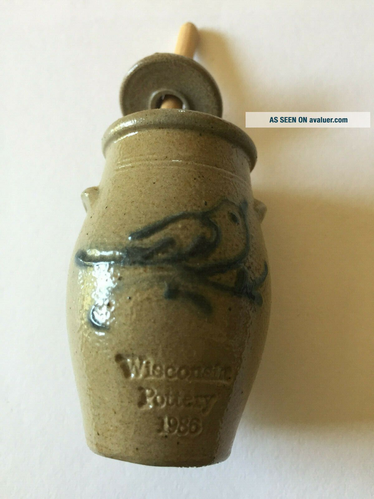 Wisconsin Pottery Miniature Stoneware Salt Glaze Butter Churn Primitive ...