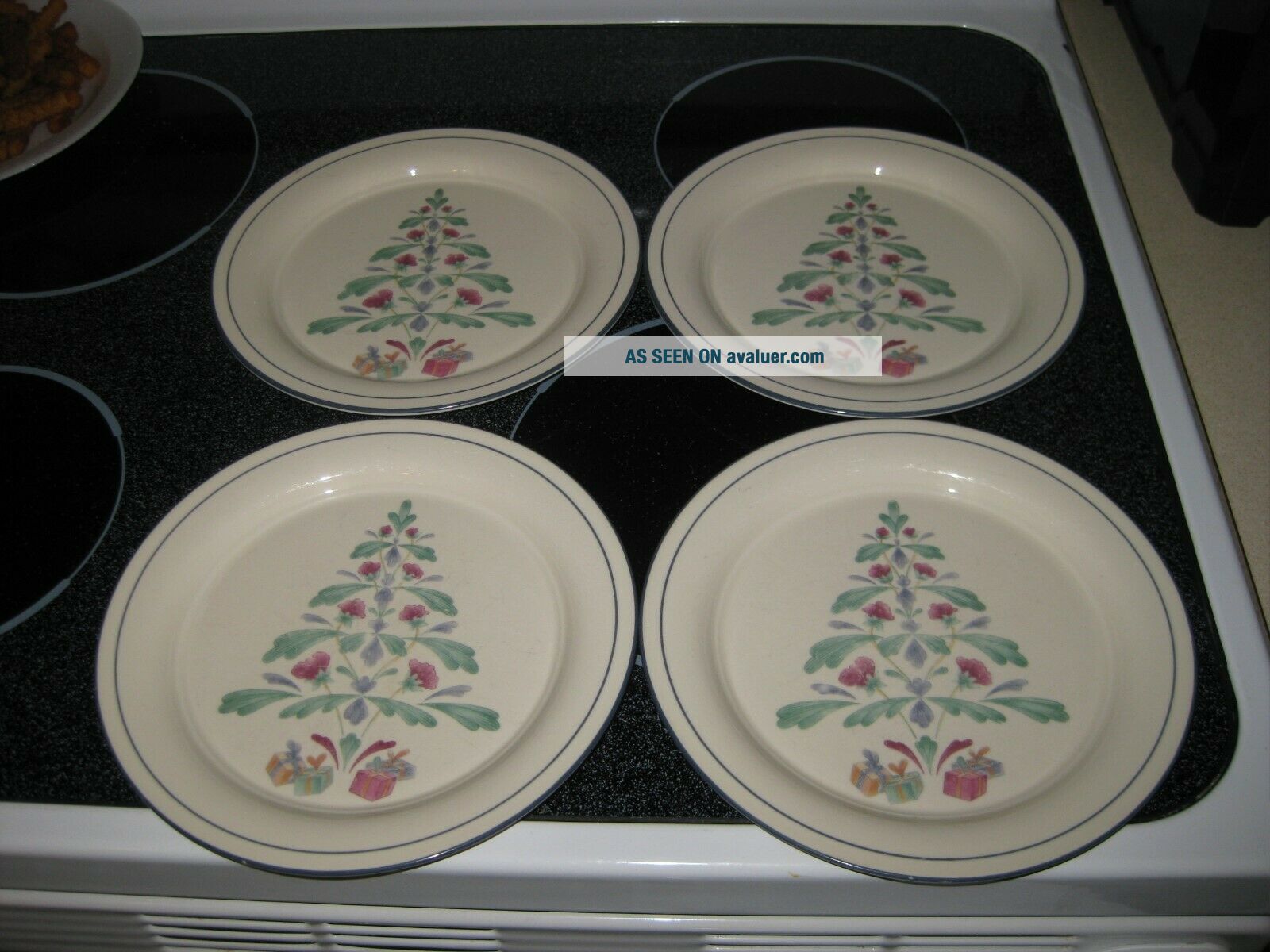 Set Of 4 Lenox POPPIES ON BLUE Poppytree Salad Plates Christmas ...