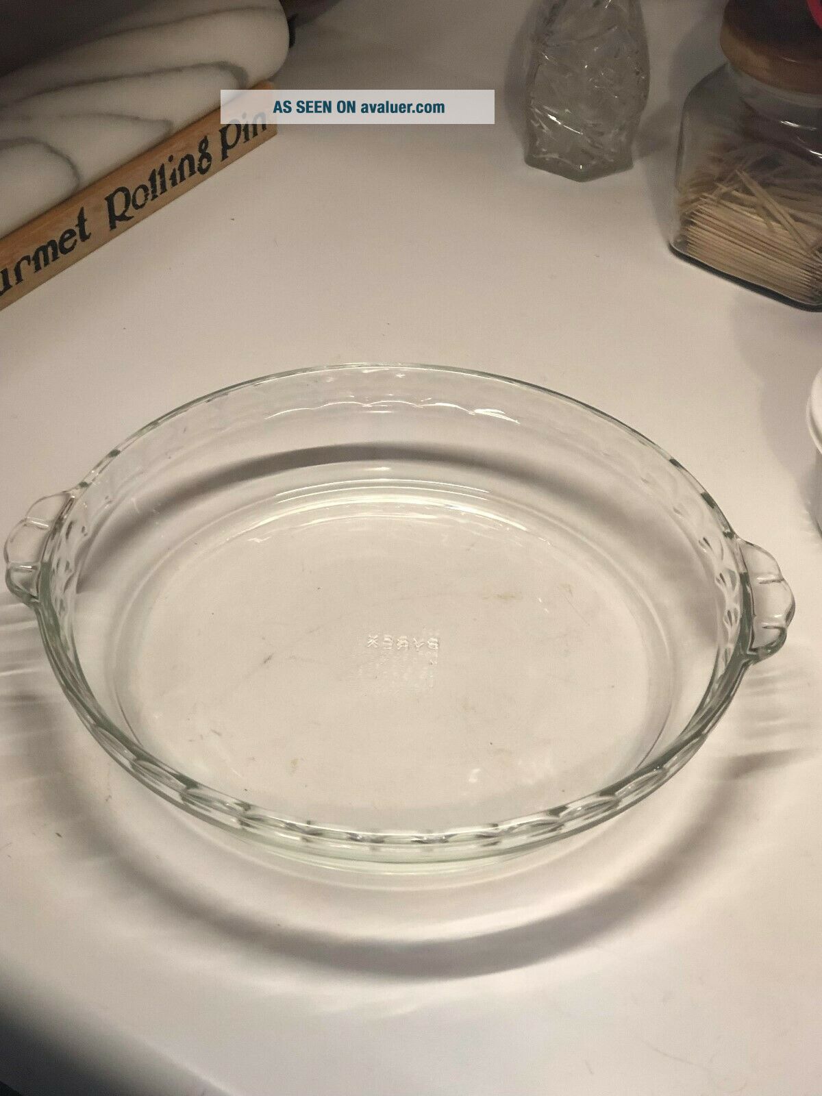 PYREX 229 Pie Plate Fluted Edge Clear Glass 10 " Deep Dish Pie Plate ...