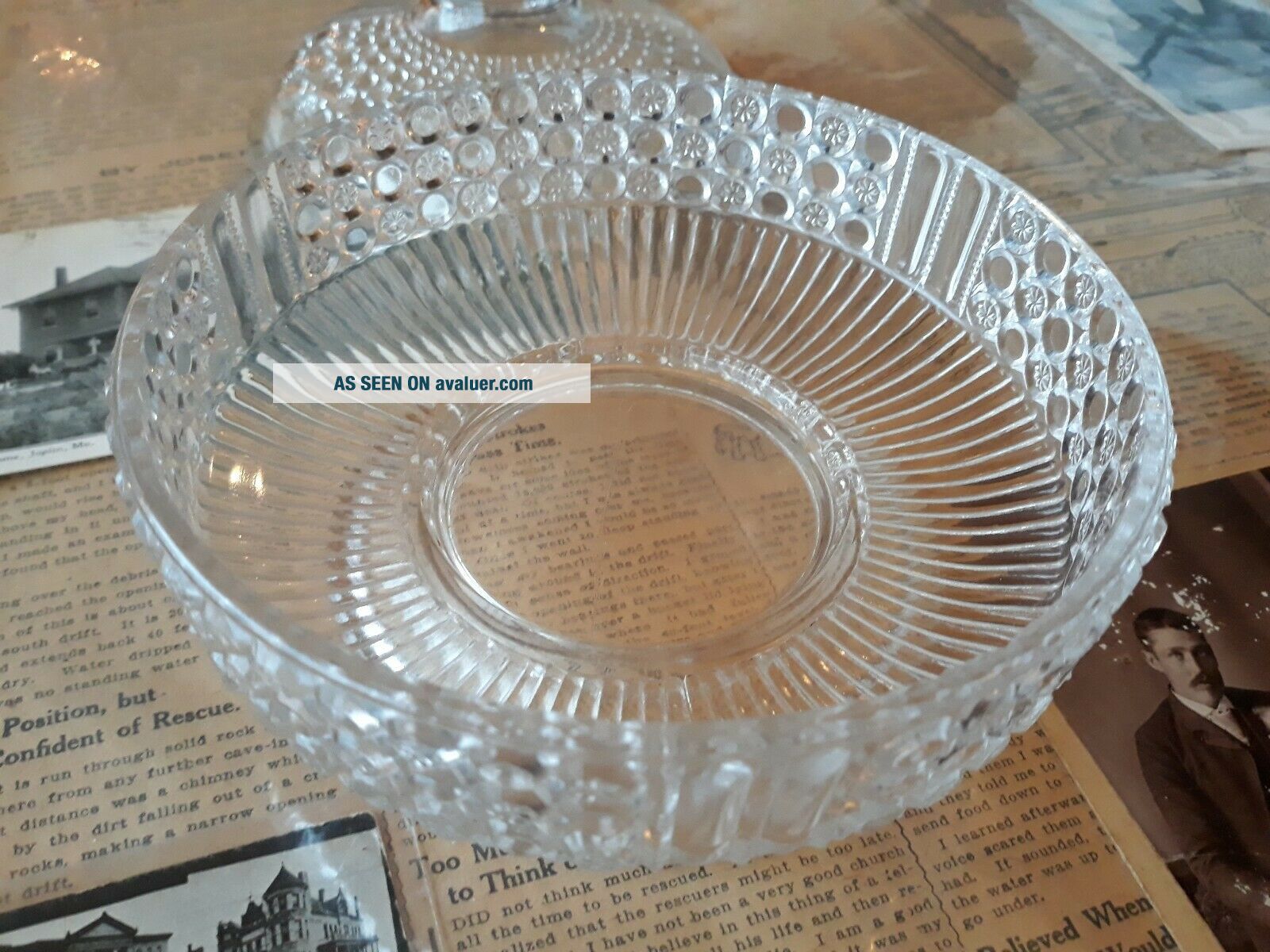 EAPG Richards And Hartley Glass Three Panel Pattern Butter Dish ...